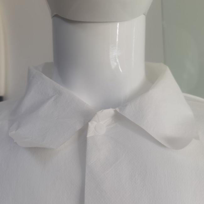 Factory Microporous/PP/SMS Nonwoven Disposable Visitor Coat Lab Coat