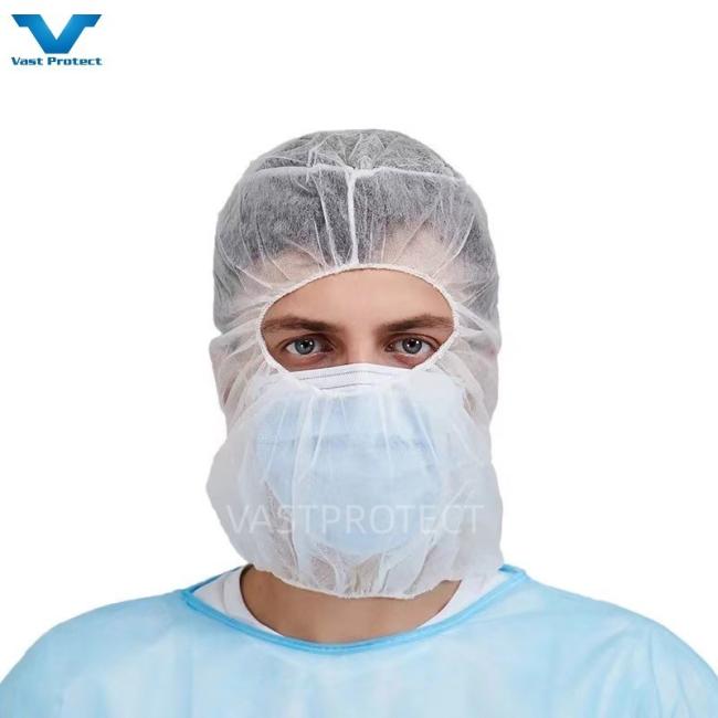 Food Processing Industry Workshop Factory Non-Woven Disposable PP Ninja Space Astronaut Balaclava Hood Head Cover