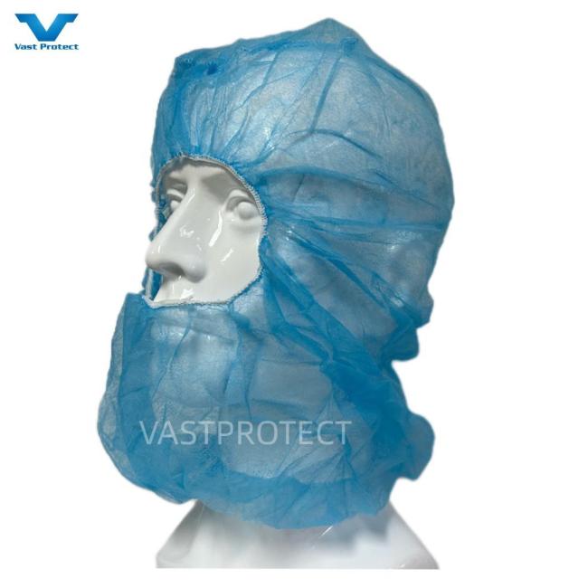 Food Processing Industry Workshop Factory Hood Head Cover Polypropylene Non-Woven PP Ninja Balaclava Astronaut Space Cap