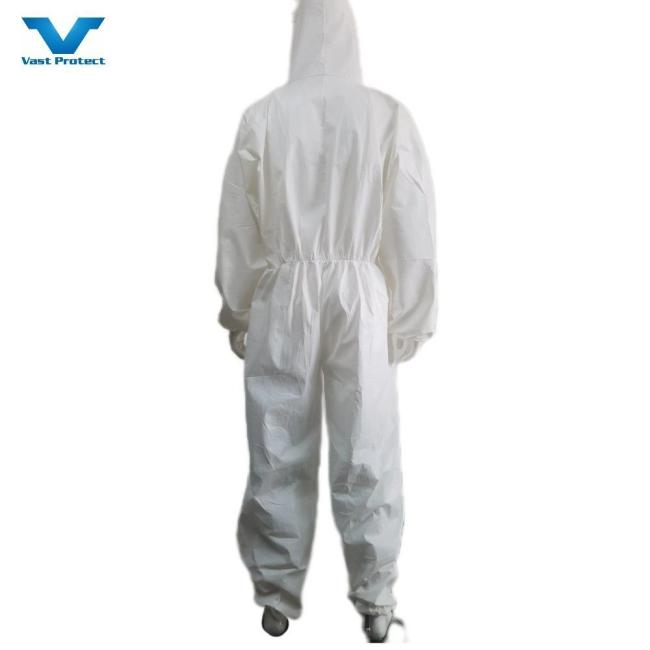Disposable Microporous Protective Suit Waterproof Breathable White Coveralls