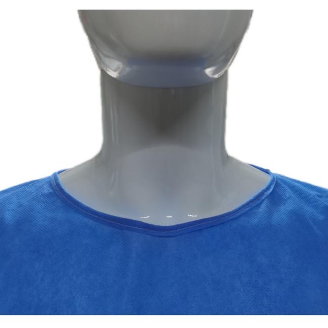 SMS Fabric Disposable Gown Waterproof Soft PPE Wholesale Visit Gown with Knitted Cuffs
