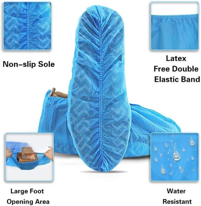Black Non-Woven Fabric Breathable Slip Resistant Durable Disposable Boot Shoes Cover