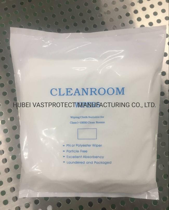Lint Free 100% Polyester Microfiber Cleanroom Wipers for Electronic Industrial