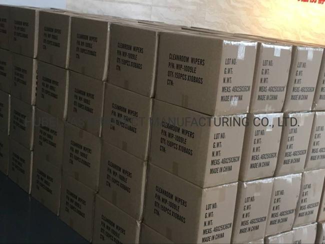 Lint Free 100% Polyester Microfiber Cleanroom Wipers for Electronic Industrial