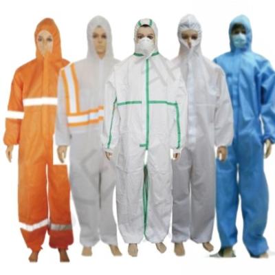 Cina CE Tipo 5 6 Abbigliamento non tessuto monouso OEM Abbigliamento protettivo Blu Bianco Arancione in vendita