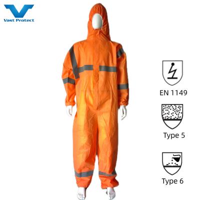 Cina Sicurezza Industriale Costume protettivo SMS microporoso in arancione con funzione impermeabile in vendita