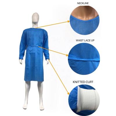 China Roupa de isolamento SMS descartável não estéril e suave e respirável ANSI GB15979-2002 à venda
