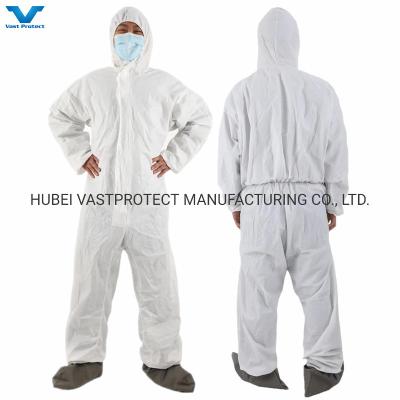 China PPE voor industriële veiligheid Geel niet-geweven eenmalig overhemd met anti-glij-grijze schoenenbekleding Te koop