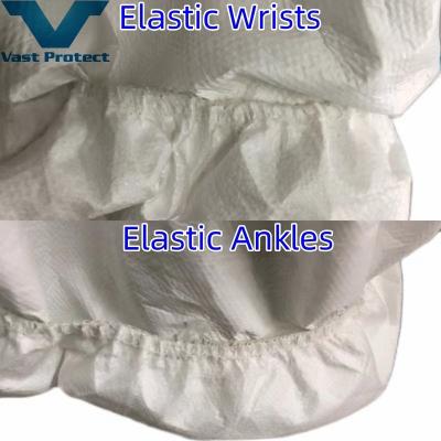 Cina 202 X 128 cm Microfilm Tissu Coverall con cappuccio e blu Tape Protective Clothing in vendita