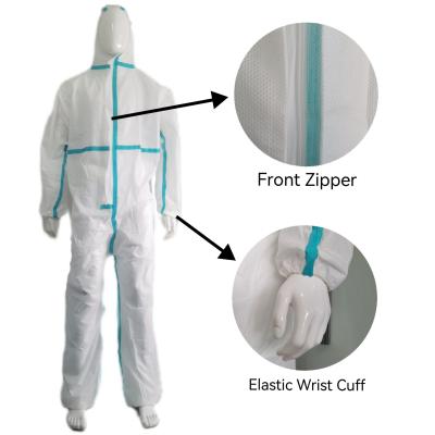 Cina Custom CE Type4 5 6 Protective SMS/PP Overalls 175*140cm OEM accettato Personalizzabile in vendita