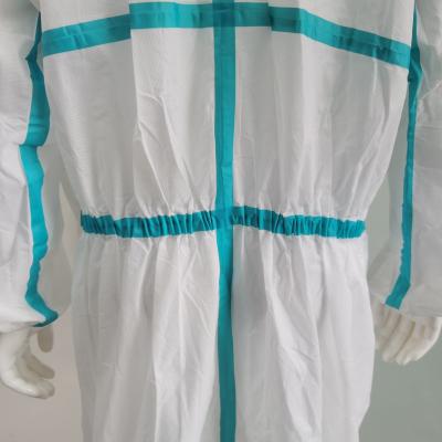 China Estilo totalmente fechado impermeável anti-estático CE Tipo5 6 SMS Overalls com faixa de bastão à venda