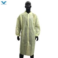 China Open Fronted Custom White PP SMS Microporous Uniform Visitor Coat for sale