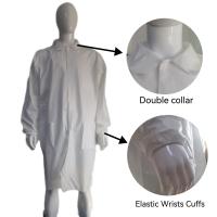 China Microporous PP SMS Disposable Lab Coat With Button Professional Customizable for sale