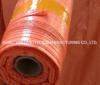China Double Sides Coating Orange Waterproof PE Poly Tarps Roll 3.65m Width Plain Pattern for sale