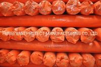 China Double Sides Coating Orange Waterproof PE Poly Tarps Roll 3.65m Width Plain Pattern for sale