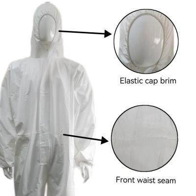 Cina CE EN14126 Protective Microporous Nonwoven Disposable Hooded Zipper Coveralls per la sicurezza in vendita