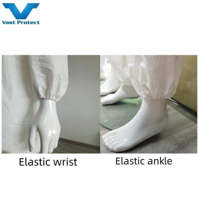 Cina CE EN14126 Protective Microporous Nonwoven Disposable Hooded Zipper Coveralls per la sicurezza in vendita