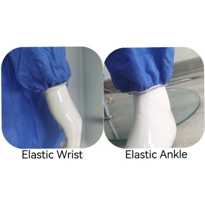 Cina Sterilizzazione Kit di PPE monouso per materiali pericolosi con copertura SMS impermeabile e cuciture con nastro in vendita