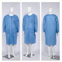 China Closure Button Microporous/PP/SMS Disposable Lab Coat with Snaps Buttons OEM Accepted for sale