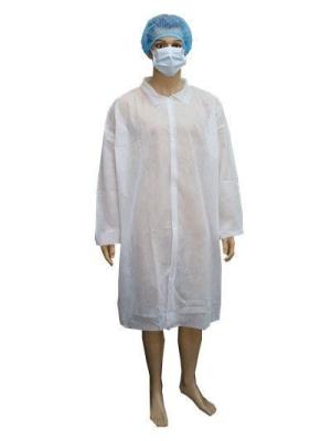 China Elastic Cuff Zipper Magic Tape Velco Pockets Non-Woven PP Lab Coat for M L XL XXL Sizes for sale