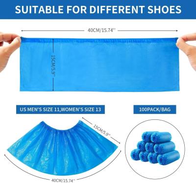 Cina Copertura per scarpe monouso in plastica resistente allo scivolamento resistente all'acqua CPE resistente al scivolamento per ospedali in vendita