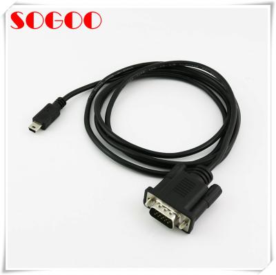 China Homem feito sob encomenda do Pin de VGA D-SUB 15 do conjunto de cabo de USB ao mini cabo do Pin do homem 5 de USB à venda