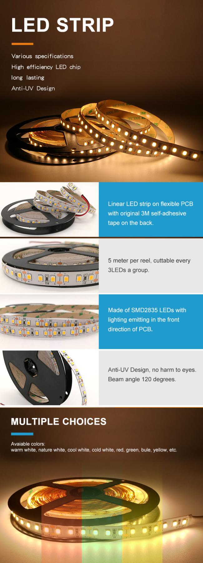 Good quality factory directly led strip lights price in india 5 meter dirpping glue waterproof 2835 light