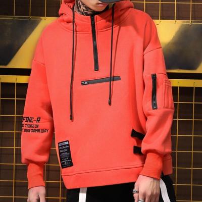 China Custom Half Zip Embroidered Pullover Oversized Hoodies for sale