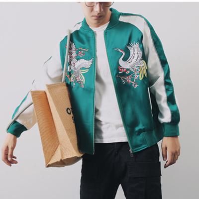 China Custom Logo Embroidered Bomber Jacket Men for sale