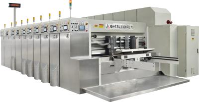 China White Automatic Steel Flexo Printing Cardboard Box Slotting Die Cutting Machine 130 Sheets / Min for sale