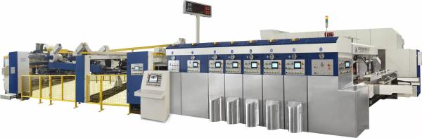 Quality Full Servo Automatic Cardboard Box Printer Machine With Valco Gluing System for sale