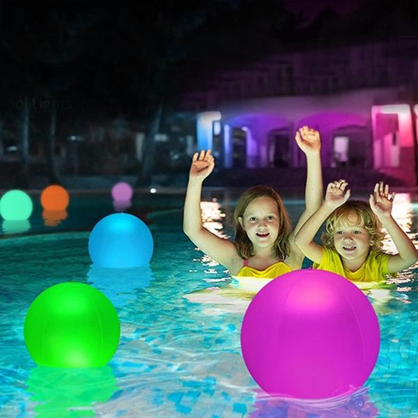 Quality PVC Inflatable LED Light-Emitting Balls 16-Color Swimming Pool Lights 20-200CM Advertising Light-Emitting Balls for sale