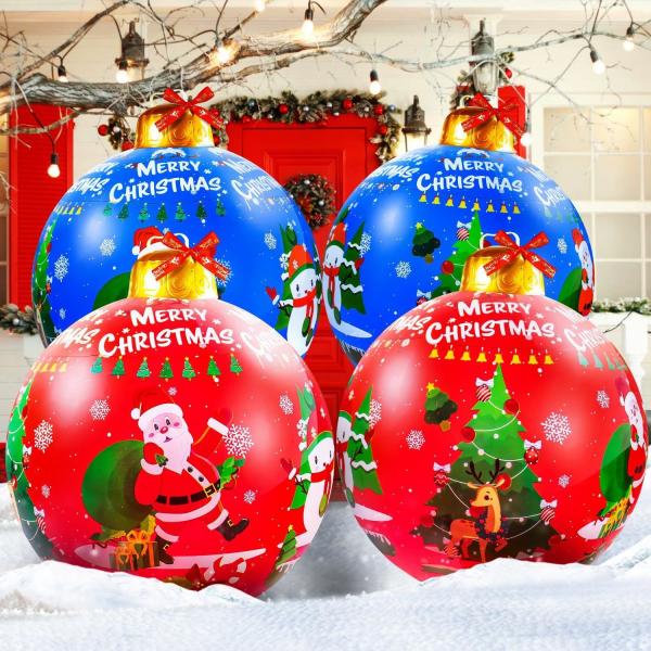 Quality Customizable PVC inflatable Christmas balls in various patterns and sizes, Christmas courtyard porch decorations, and Christmas tree hangers for sale