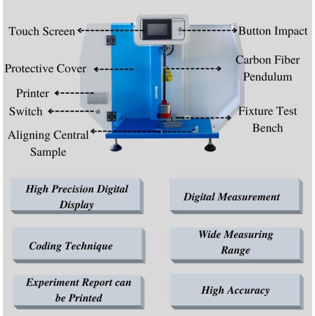 Digital Izod Impact Test Machine Color Touch Screen Test Machine