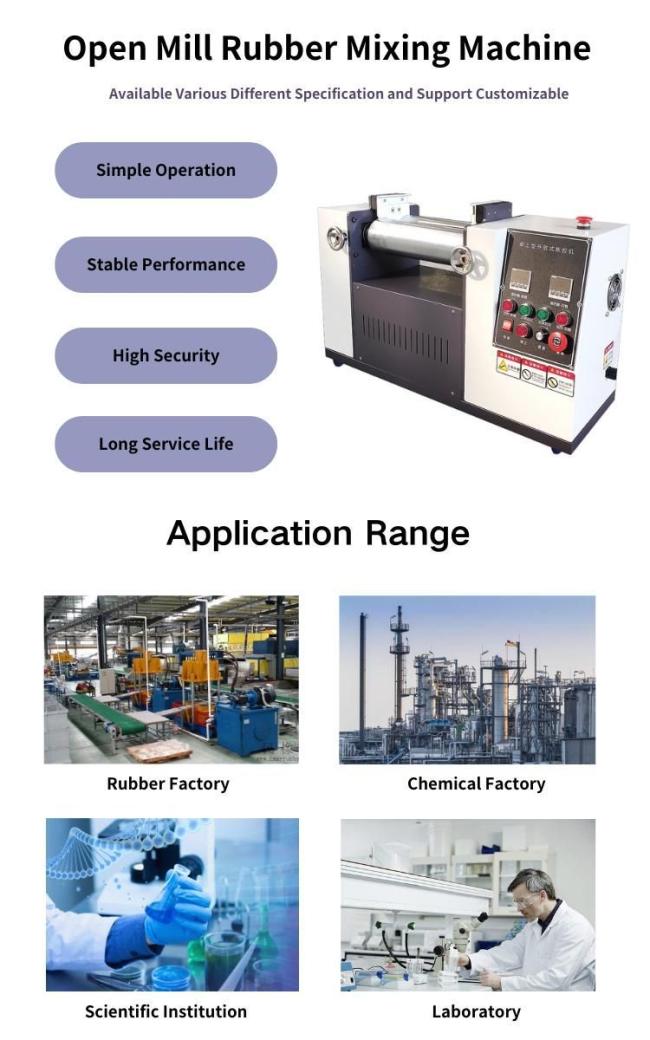 High Quality and Durable Two Rolls Open Mill Rubber Mixing Equipment