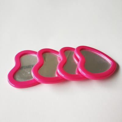 China OEM compact aluminum framed magnifying makeup mirror,mini heart shape mirrors for sale