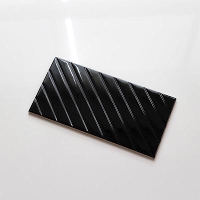 中国 15x30cmの内部のバルコニーの設計黒の陶磁器の壁の装飾のタイル 販売のため