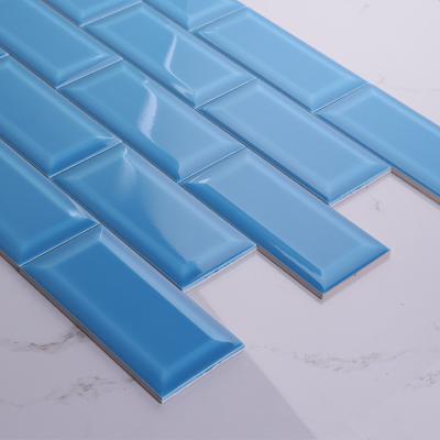 中国 抗菌性3x6地下鉄の壁の居間のためのタイルによって斜角を付けられる端の非スリップ 販売のため