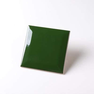 China A parede cerâmica do restaurante interior telha a obscuridade de 100x100mm - superfície lustrosa verde à venda