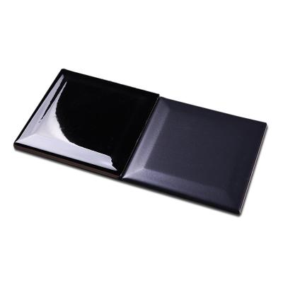 China Classic Black Colorful Wall Tiles Ceramic Subway Tiles 4x4 Inch Glossy Matt Finish for sale