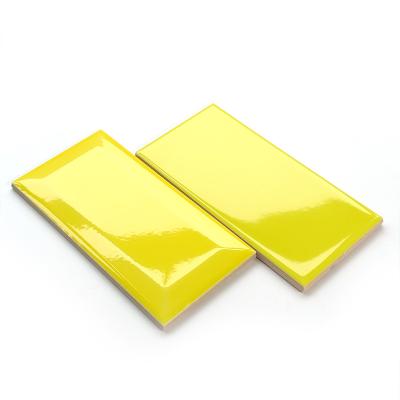 China Decorative Modern Kitchen Splashback Tiles Yellow For Commercial / Residential for sale