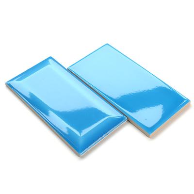 China Sky Blue Colorful Wall Tiles 75x150mm Living Room Design For Interior Decoration for sale
