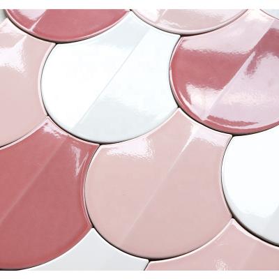 China Glossy Surface Decorative Wall Tiles Fan Shaped Design 175x185 Slip Resistance for sale