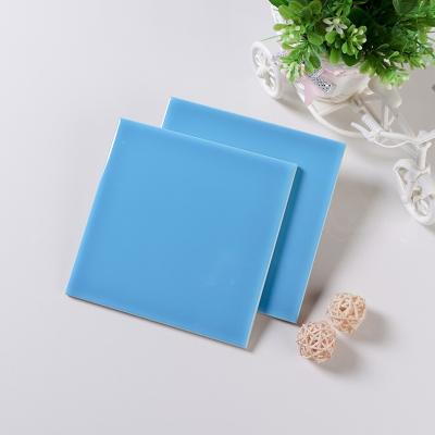 China Restaurant Subway Wall Tile 150x150mm Treasure Blue Glossy Kitchen Tile for sale