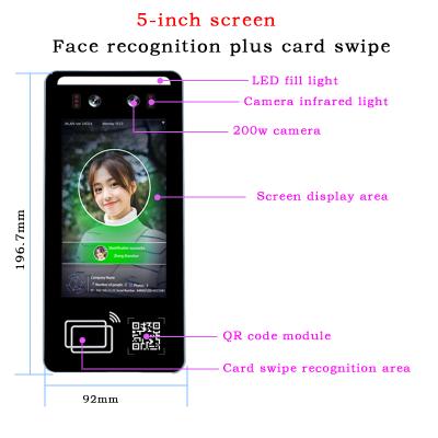 Quality 5 Inch ODM Face Recognition Device Biometric Facial Recognition NFC QR Code for sale