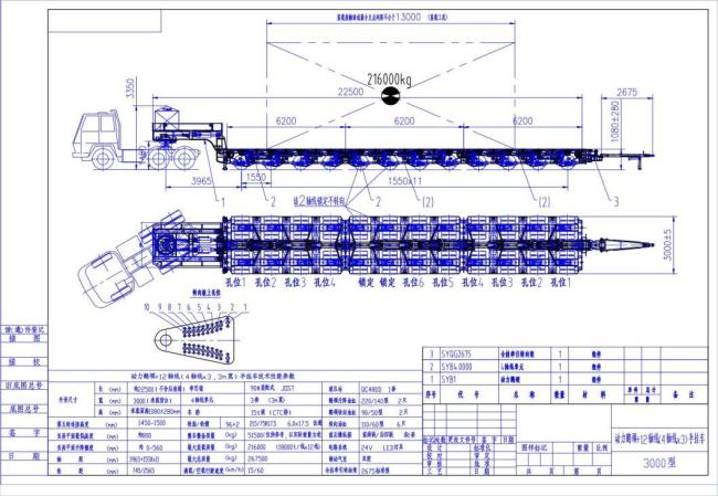 Side view of Hydraulic Modular Trailer