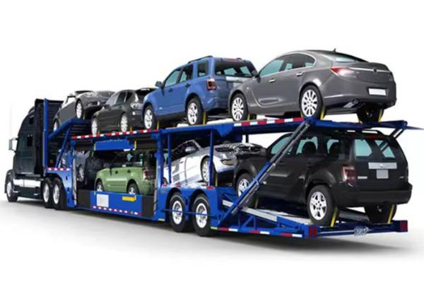 Quality Two Axle Car Carrier Trailer For Transporting 7 Cars 28 Tons Capacity for sale