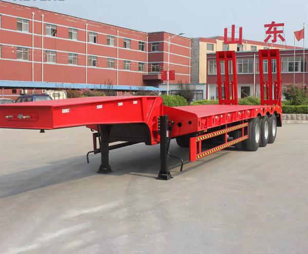 Quality Customization 3 Axle Low Bed Trailer 60 Ton Low Bed Trailer 13m Length for sale