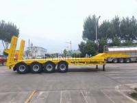 Quality 90 Tons 4 Axle Low Bed Trailer Low Bed Semi Trailer For Heavy Machinery for sale