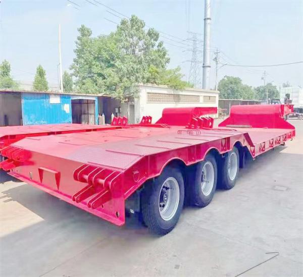 Quality Large Capacity 70t Van Type Semi Lowbed Trailer For Heavy Duty Transportation for sale
